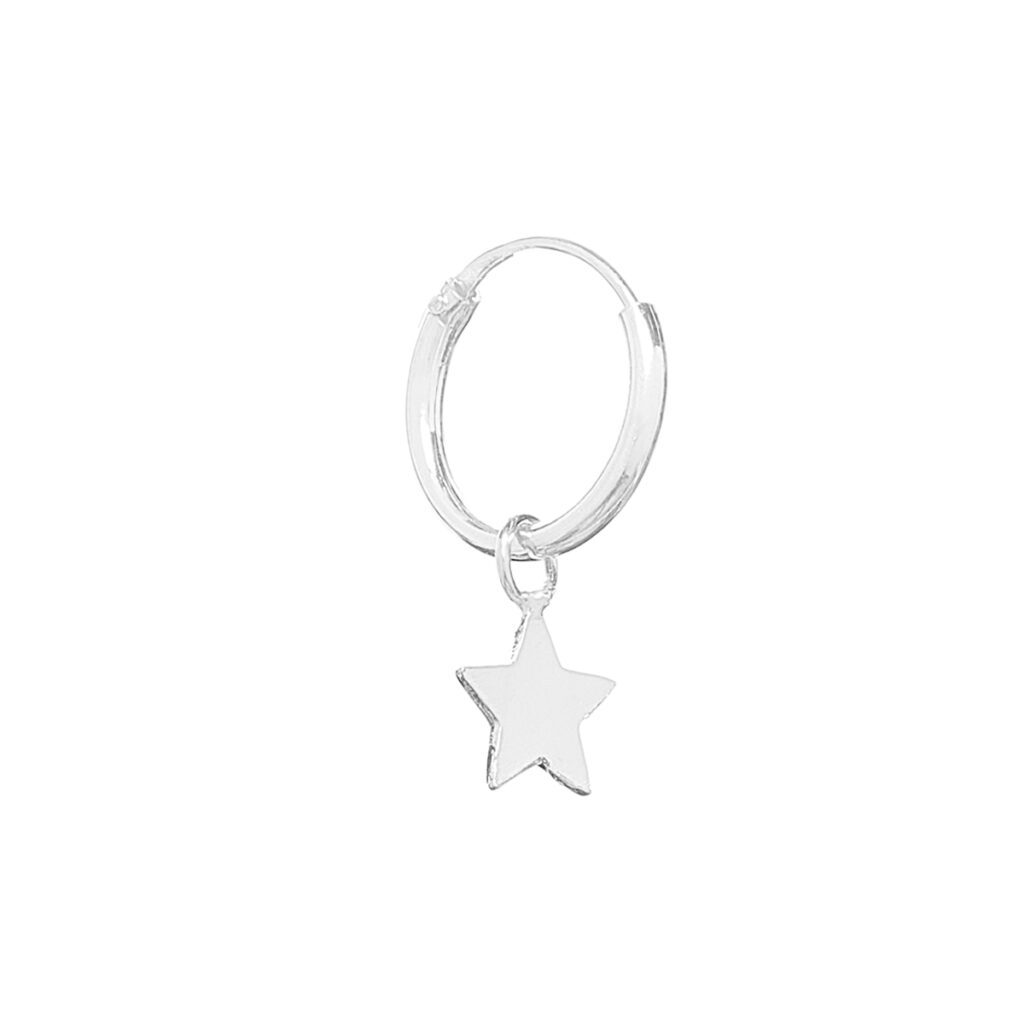 Aros con colgante estrella de plata - Joyería online - El Arkon