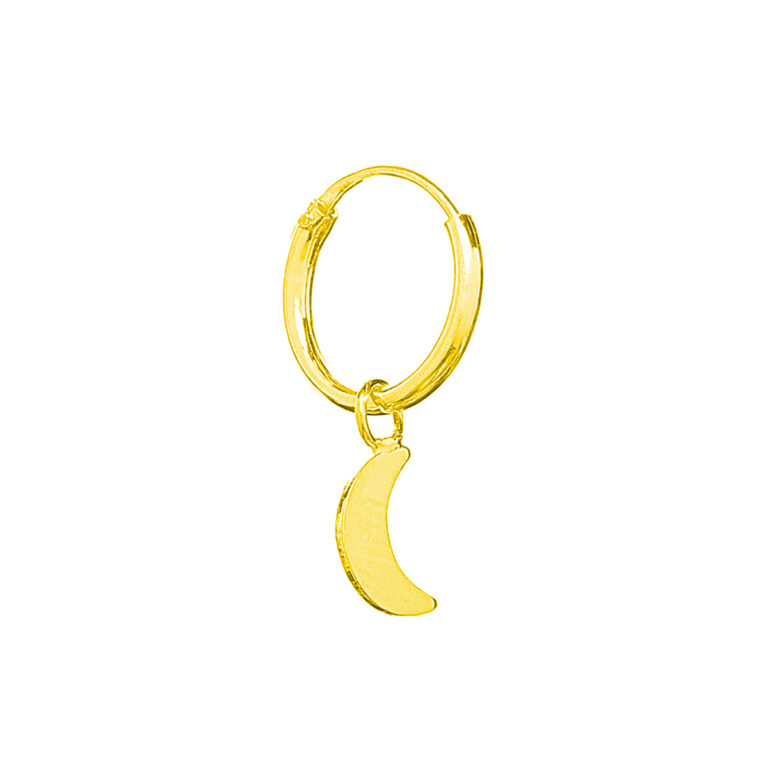 Aros con colgante luna oro - Joyería online - El Arkon