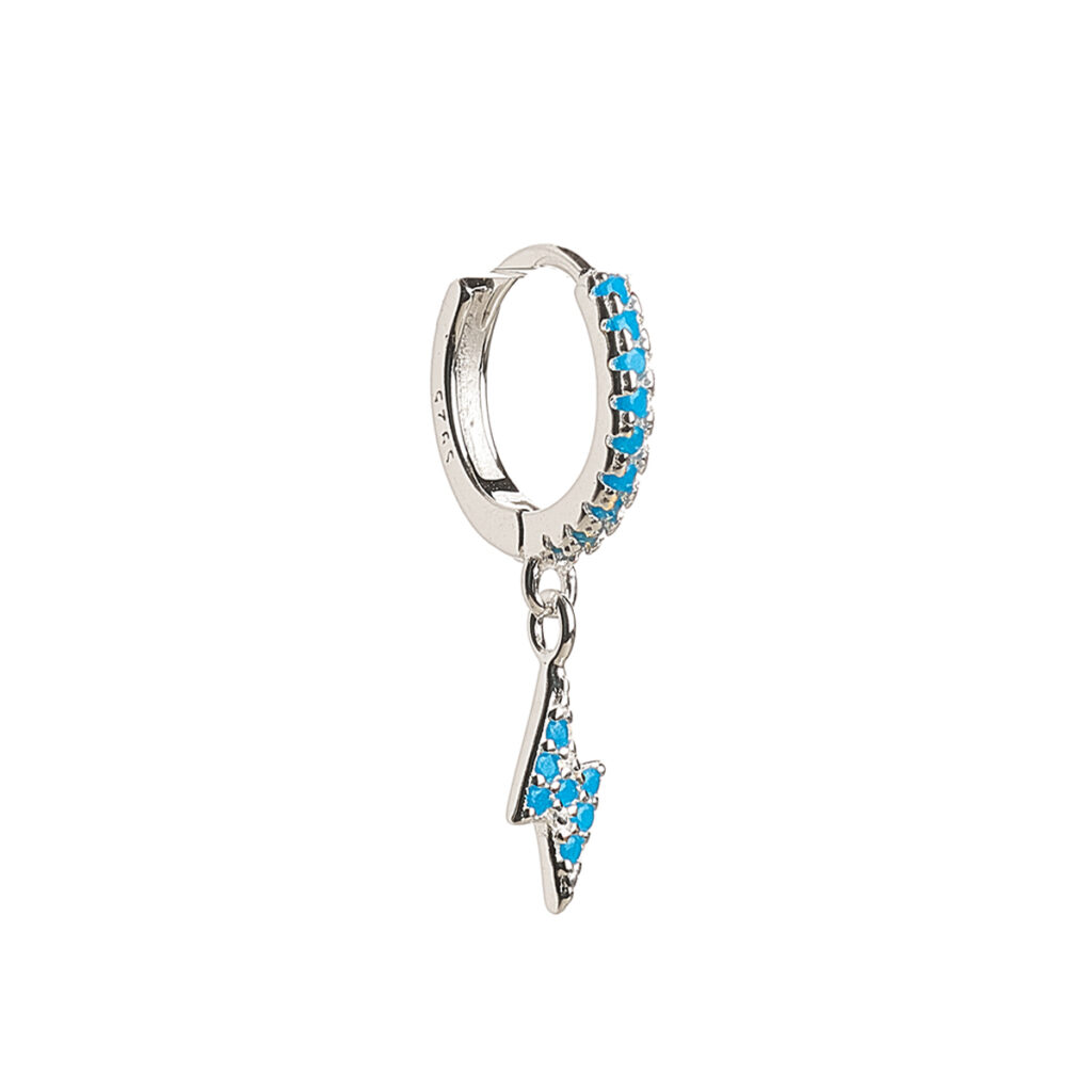 Aros rayo con brillantes azules